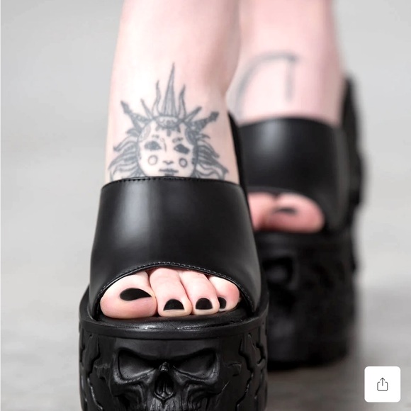 Killstar | Shoes | Killstar Doom Platform Sliders In Like New Condition ...